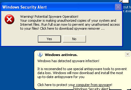 Fake antivirus pop-ups hacking into computers