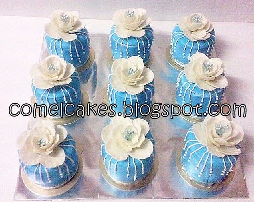 Comel's Cakes & Cupcakes Johor Bahru: Blue n White miniature cake