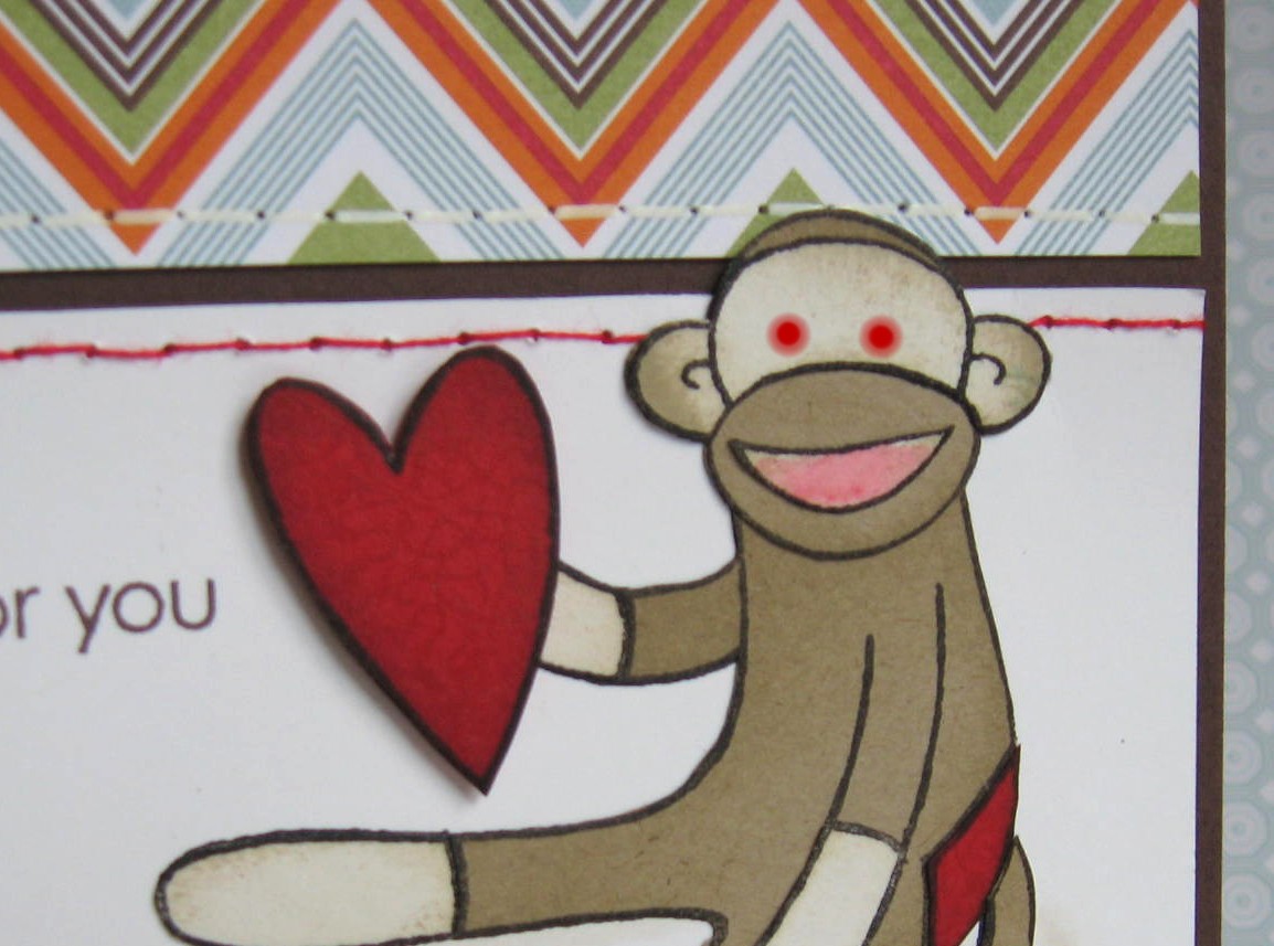 CRAFTY GIRL DESIGNS: Sock Monkey Card