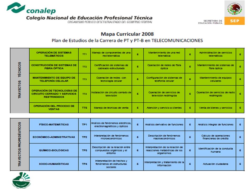 PROYECCION PyP: MAPAS CURRICULARES
