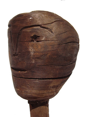 Anonymous Works: Early Primitive Folk Art Carved Tree Root with ...