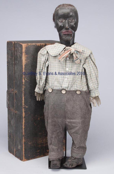 Anonymous Works: Circa 1890's Folk Art Carved Black Ventriloquist Dummy ...