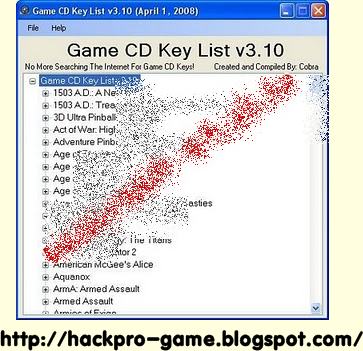 [ B ] l o [ G ] - [ H ] a C [ k ]: Game CD Key List 3.10