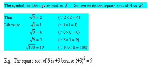 Square Root | Online Math Homework Help