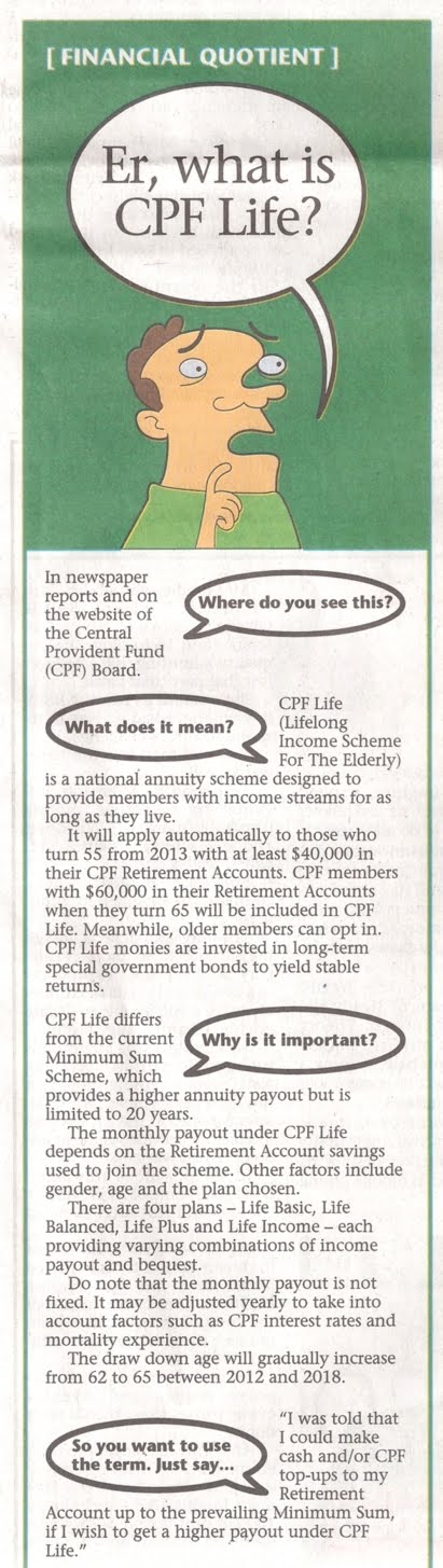 Er, what is CPF Life? ~ I hate to plan