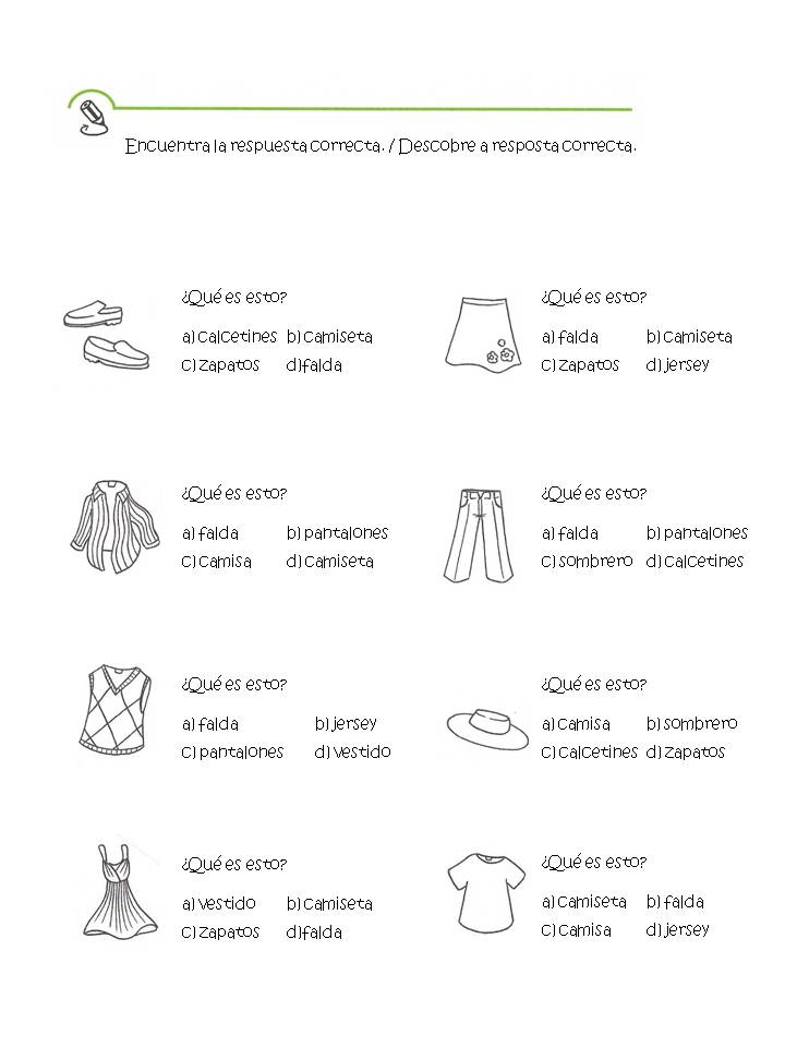 mi primera escuela de español: Ficha Ropa