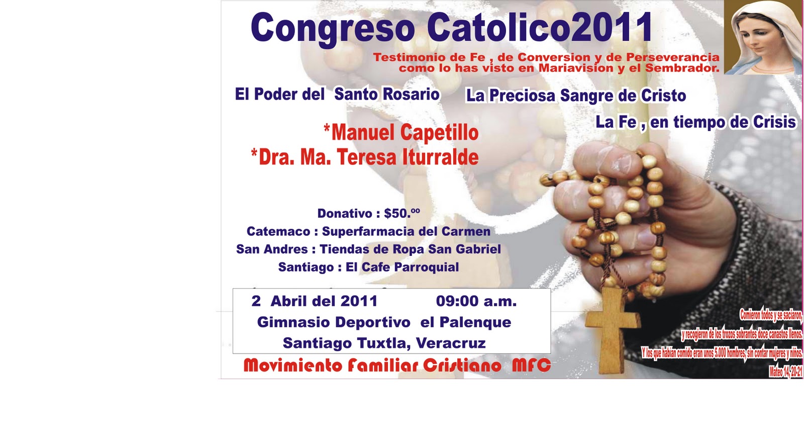 MFC Santiago Tuxtla, Veracruz, Mexico: Congreso Catolico 2011