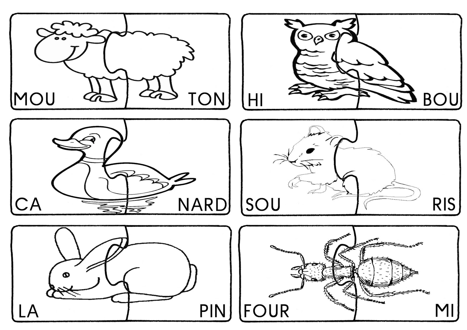 La maternelle de Laurène: Puzzle-paire animaux