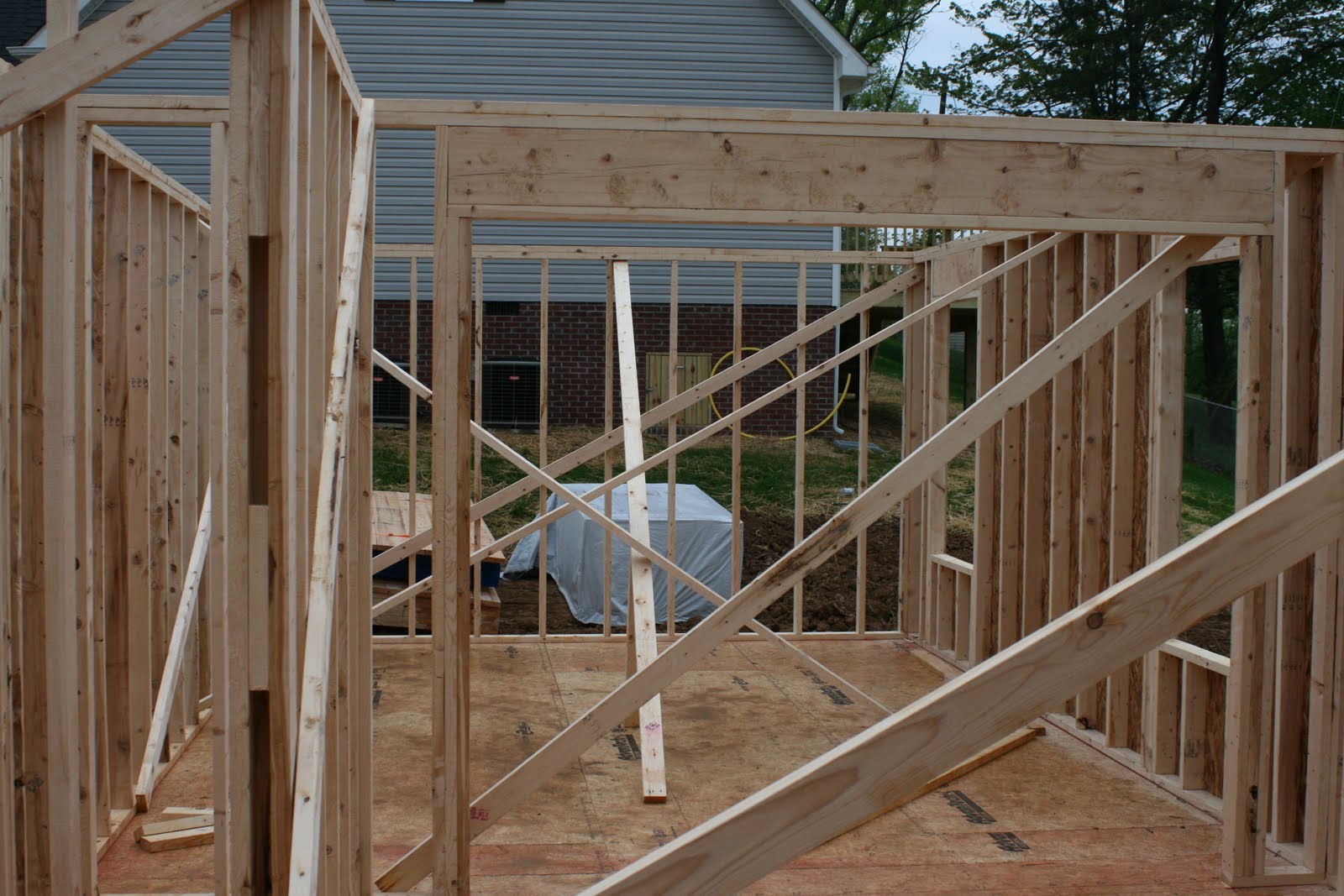 New House Construction Progress: Framing: First Story