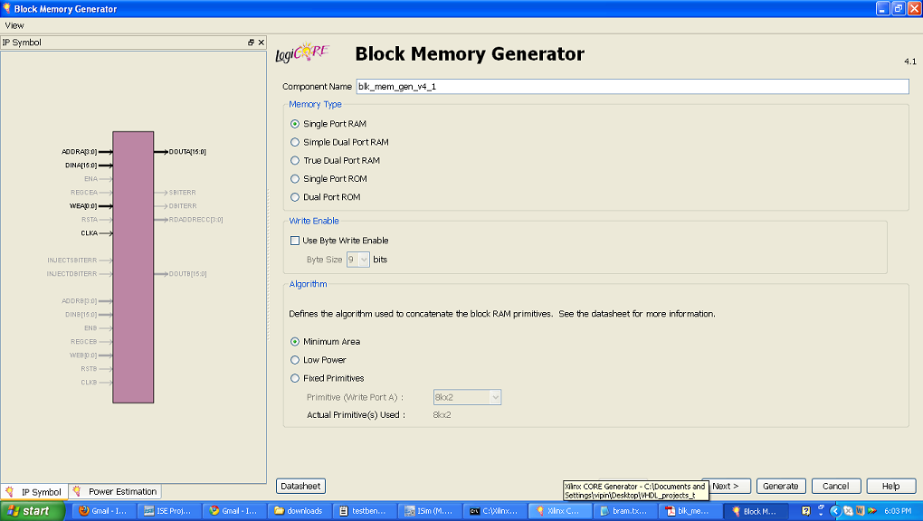 Vhdl Coding Tips And Tricks Design And Simulation Of Bram Using Xilinx Core Generator