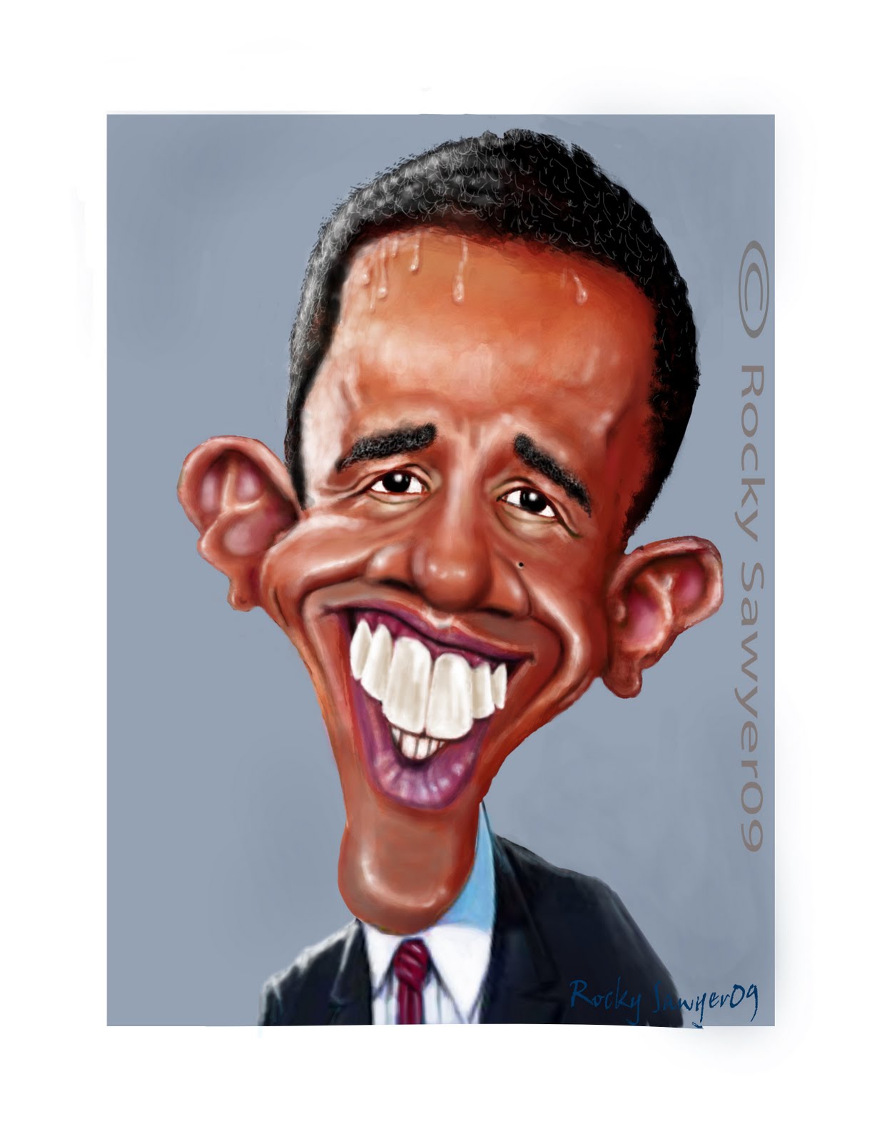 Sawyer Illustration Inc. caricature and cartoon art studio: Barack Obama