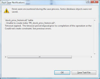 Slacker DBA: Timeout expired. The timeout period elapsed prior to ...