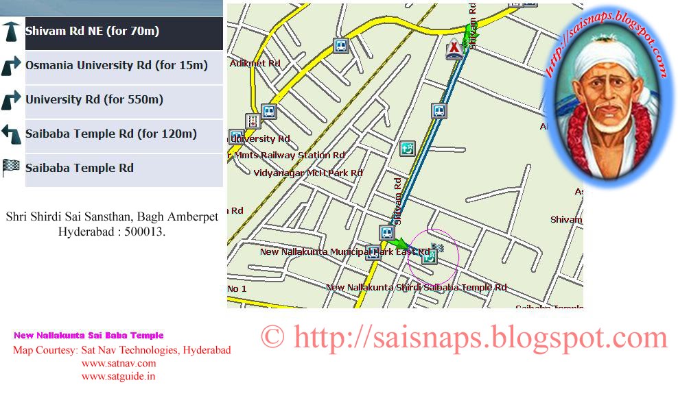 Sai Wallpaper: Sri Shirdi Sai Baba Sansthan, Bagh Amberpet, Hyderabad.