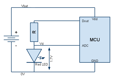 Random Tech Stuff: Battery monitoring using a diode/LED and resistor
