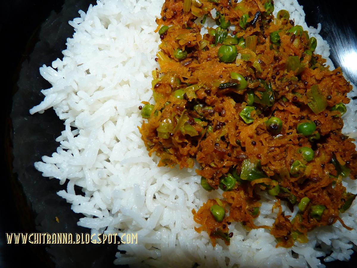 Chitranna: Carrot Rice For Deepavali Festival