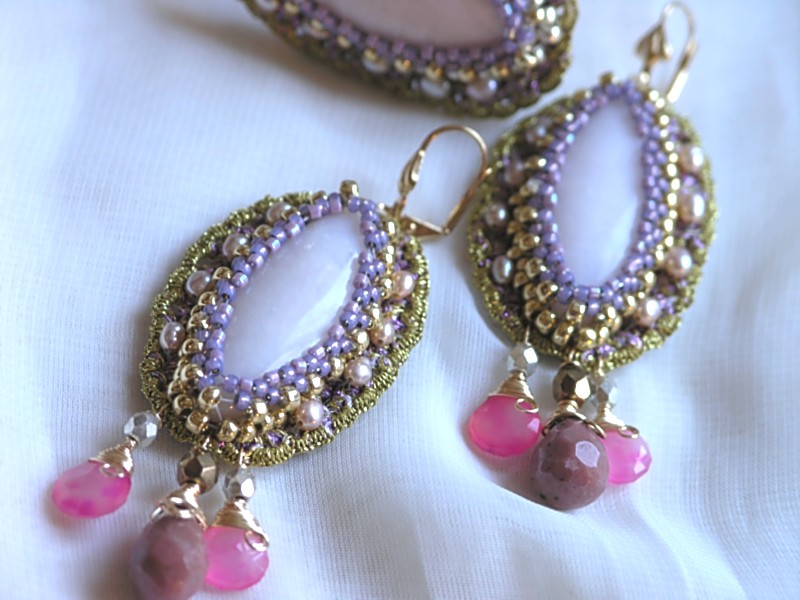 Deianeira's jewellery: Set cercei si inel - opal african roz , briolete ...