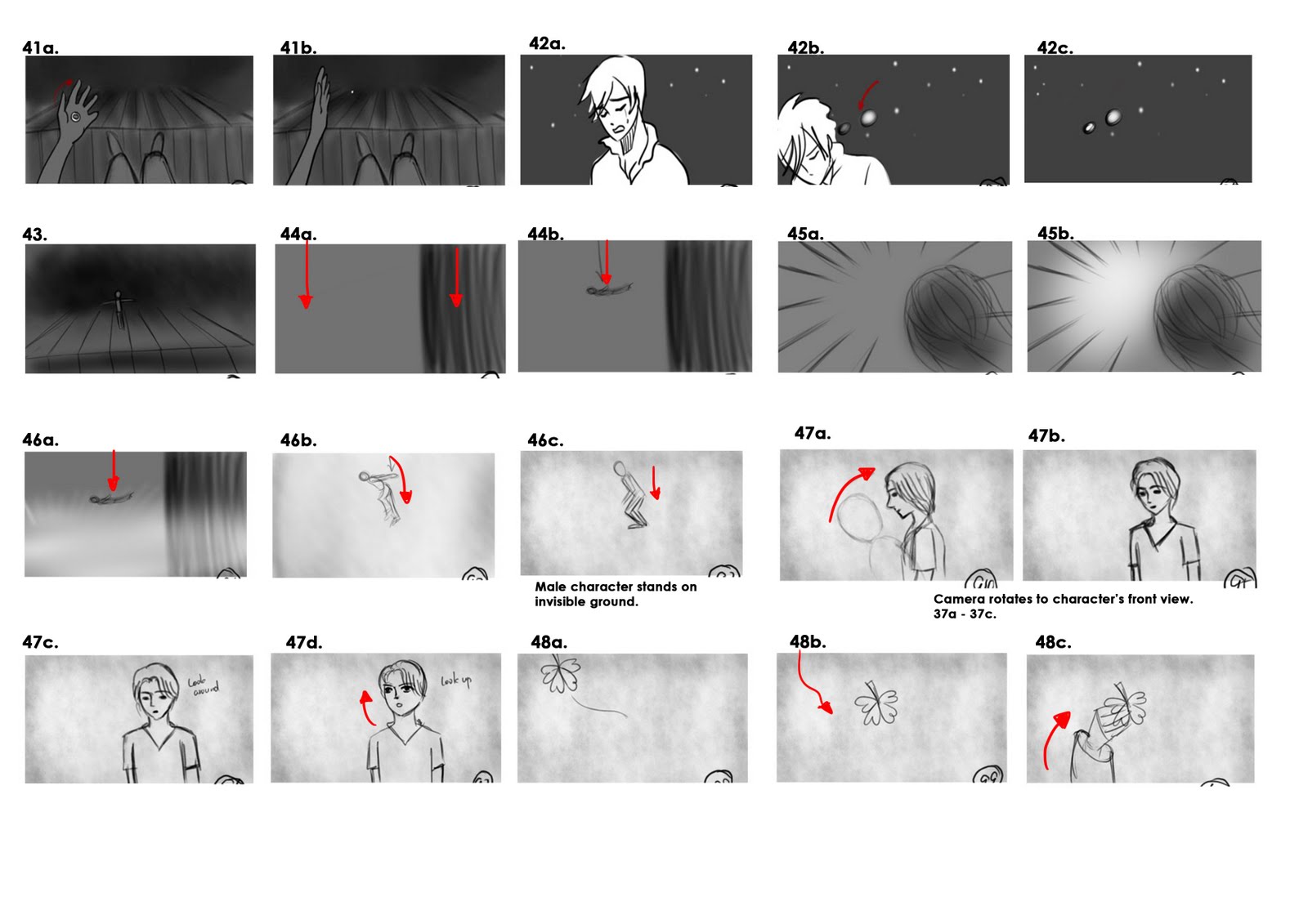 Lacrimoso: Storyboard scene numbers