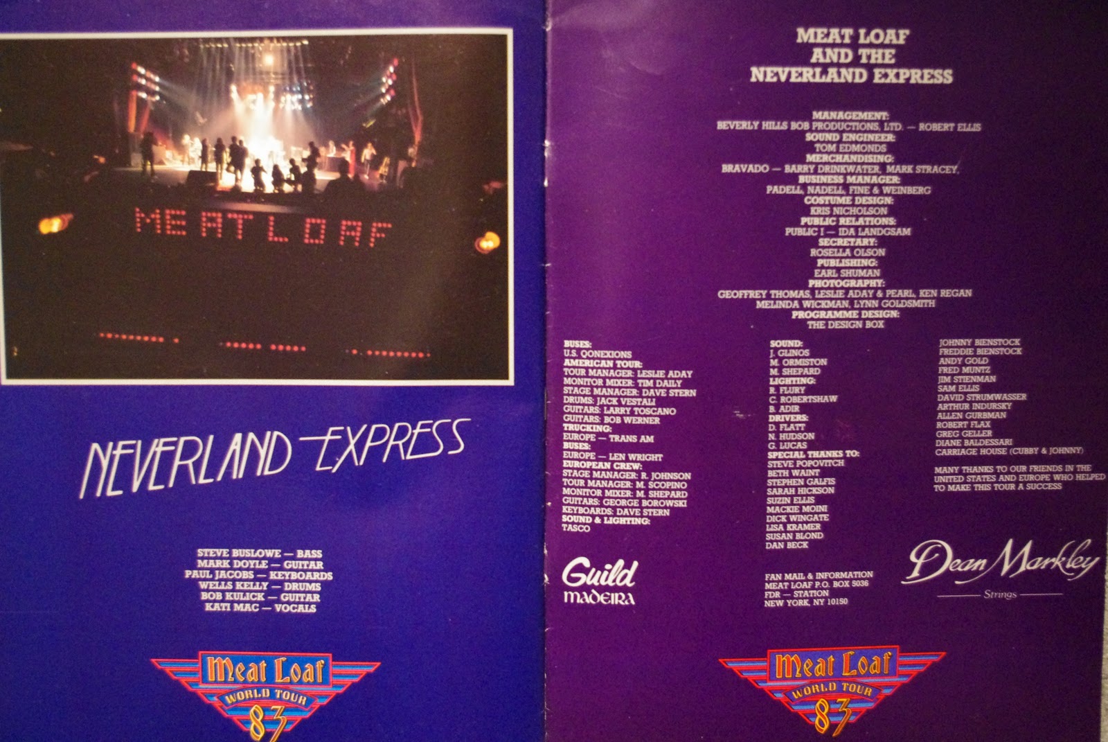 Meat Loaf - Vinyl, Singles 7"/12" and other stuff: Tour Program ---- 1983