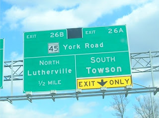 The Baltimore Snacker: Exit 26A and B: MD-45 (York Road, to Lutherville ...
