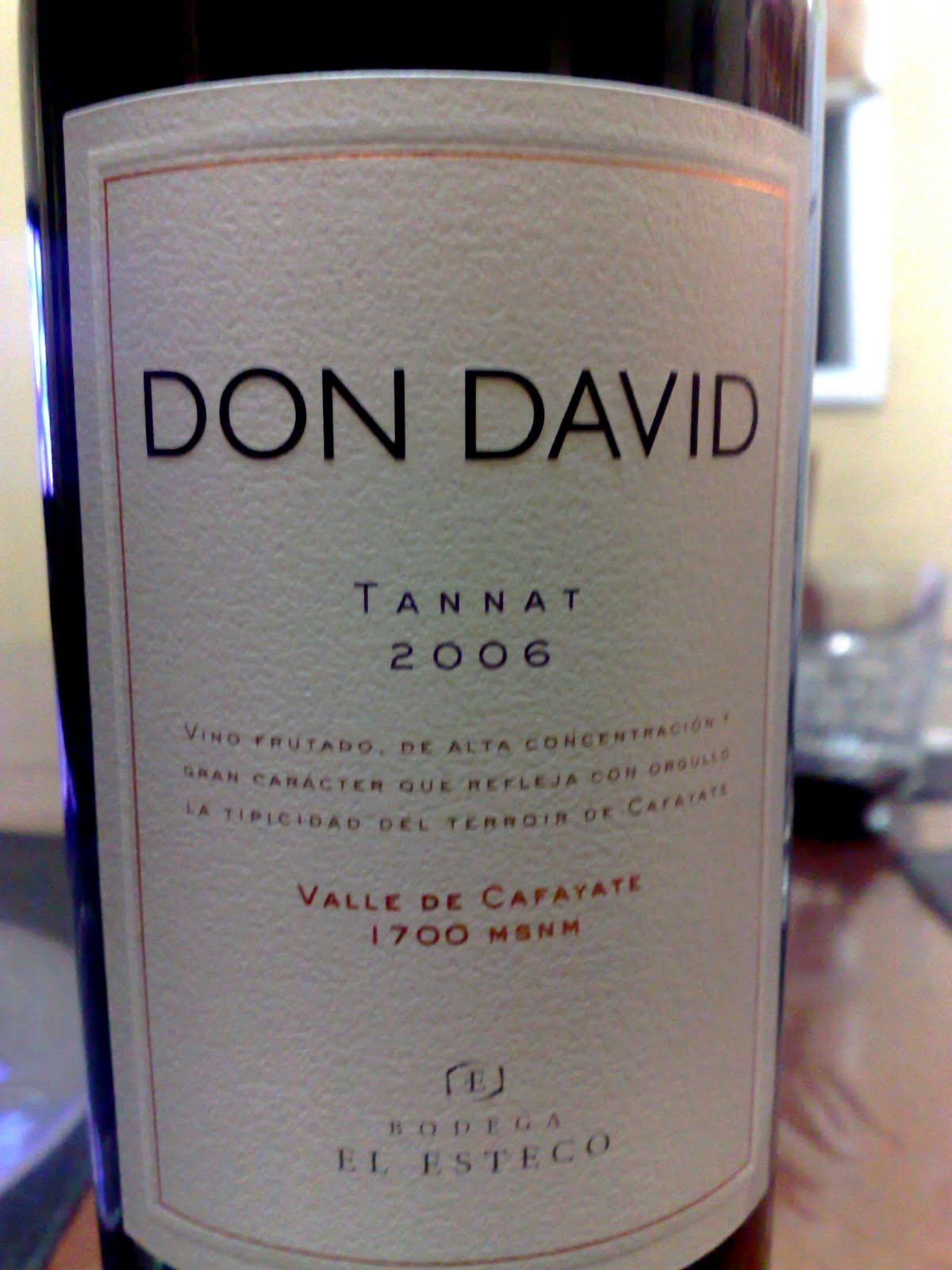 Argentina´s Wines Revisited by Miguel: Don David Tannat 2006, Boring ...