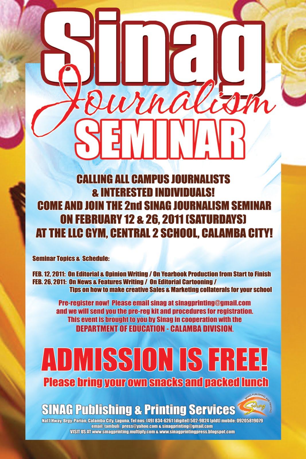 Sinag Printing Press: Only one week to go before the 2nd Sinag ...