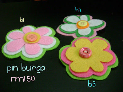 craftkami....segalanya seni: pin bunga2 dan kepit kayu bergaya....