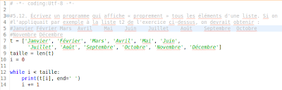 Python Fr: Cinq exercices sur les tableaux
