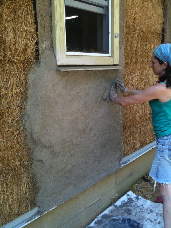 Straw Bale Retreat: Plaster prep