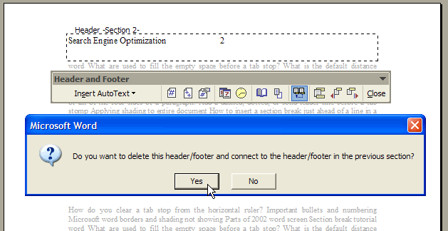 Creating Headers and Footers (a step-by-step approach)