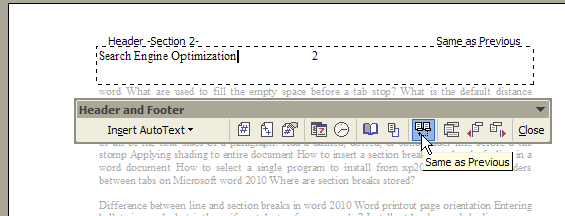 Creating Headers and Footers (a step-by-step approach)