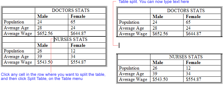 Working with Tables
