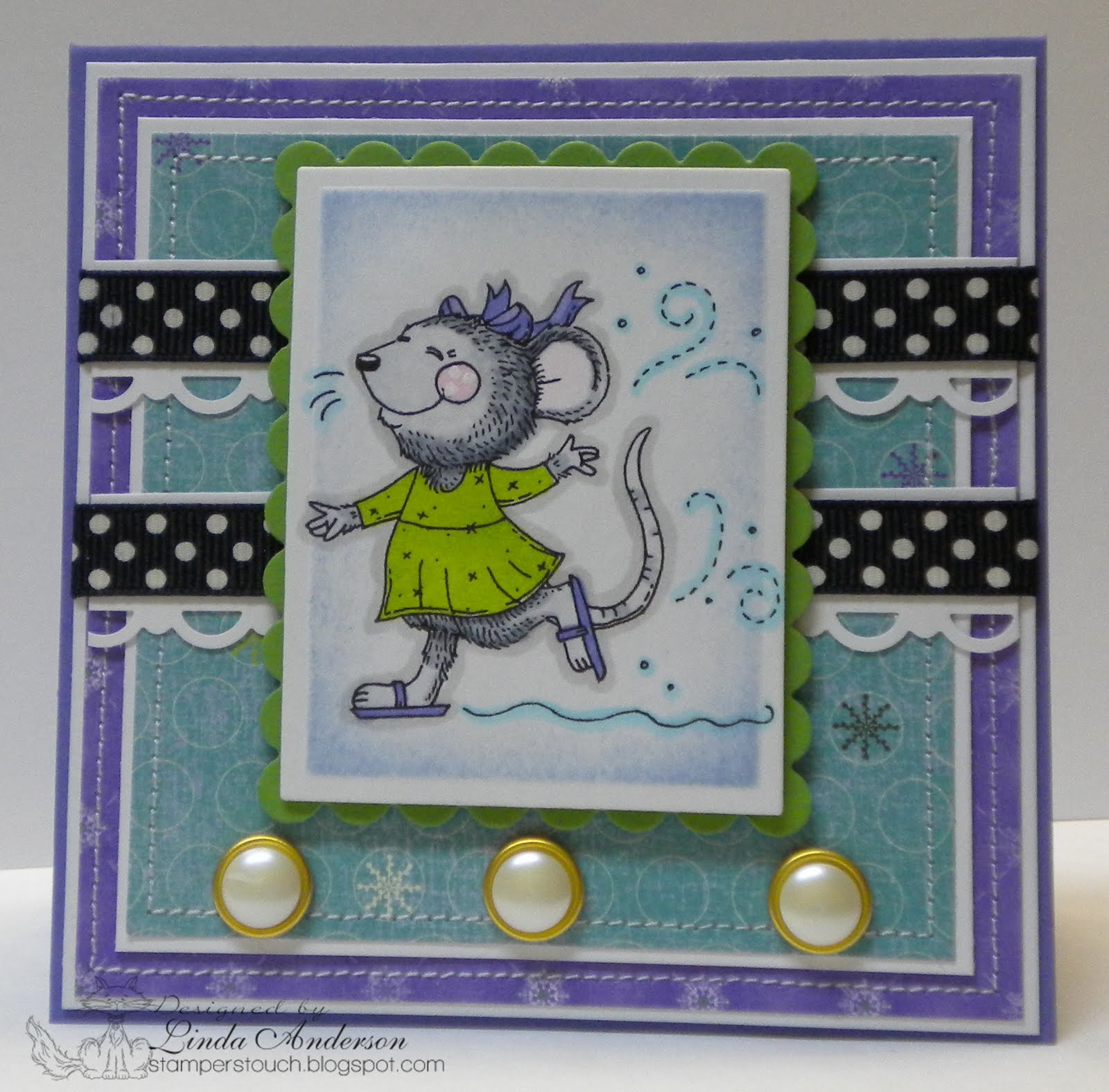 The Stamper's Touch: Ice Skating Mouse for Sweet Sketch Wednesday