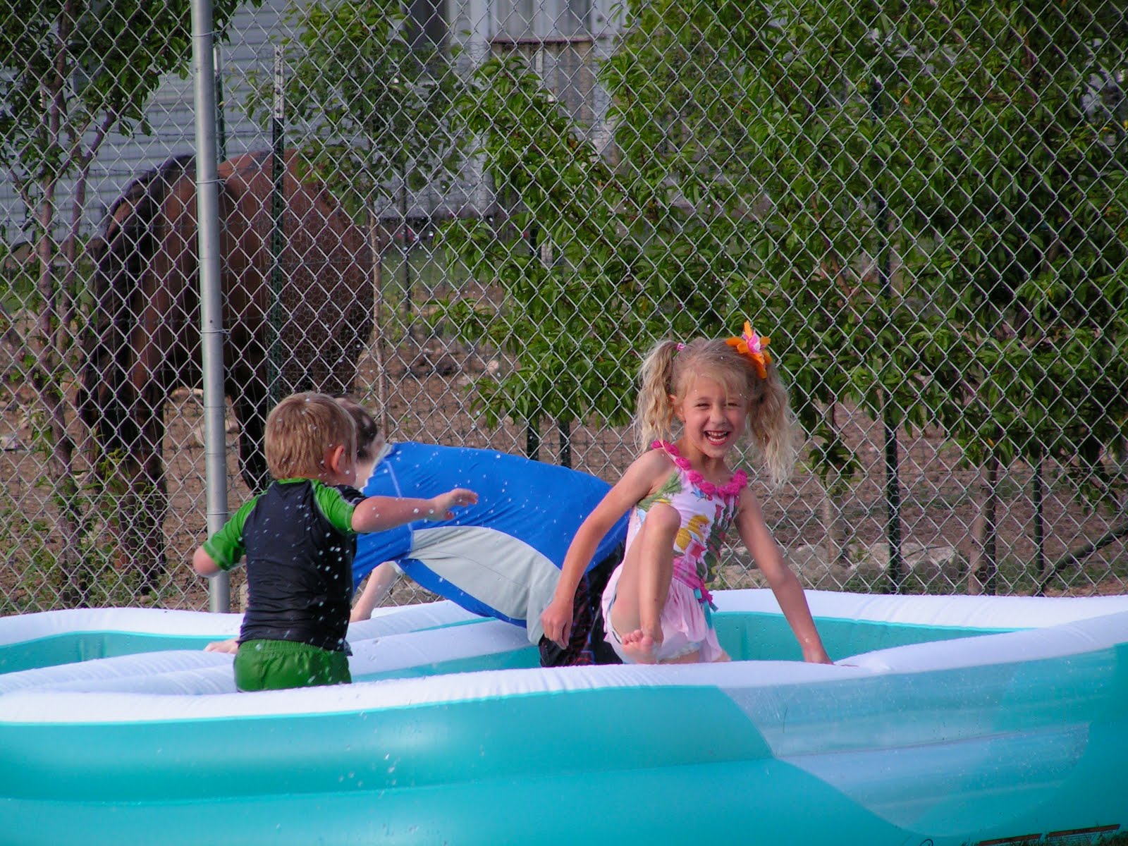 Our Life...: Cold Summer Pool and a Fire