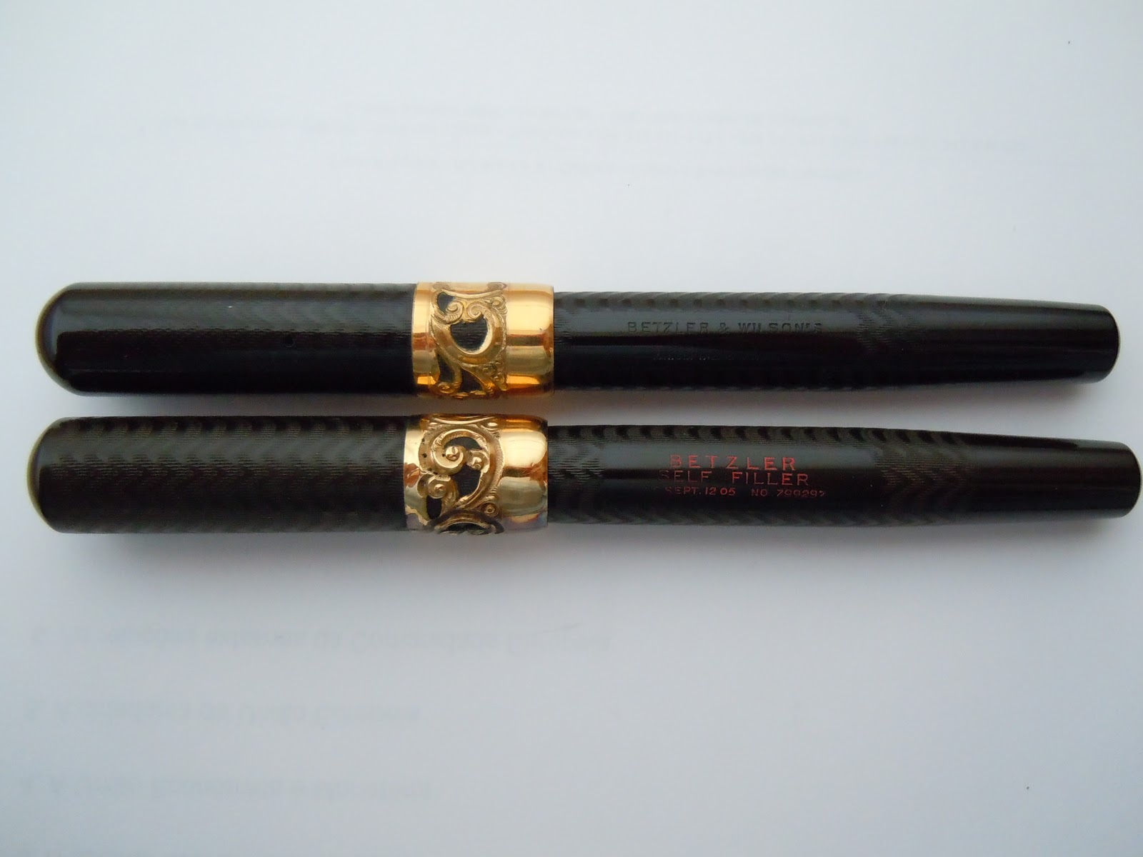 old fountain pens just for fun: Two very nice big Betzler & Wilson pens ...