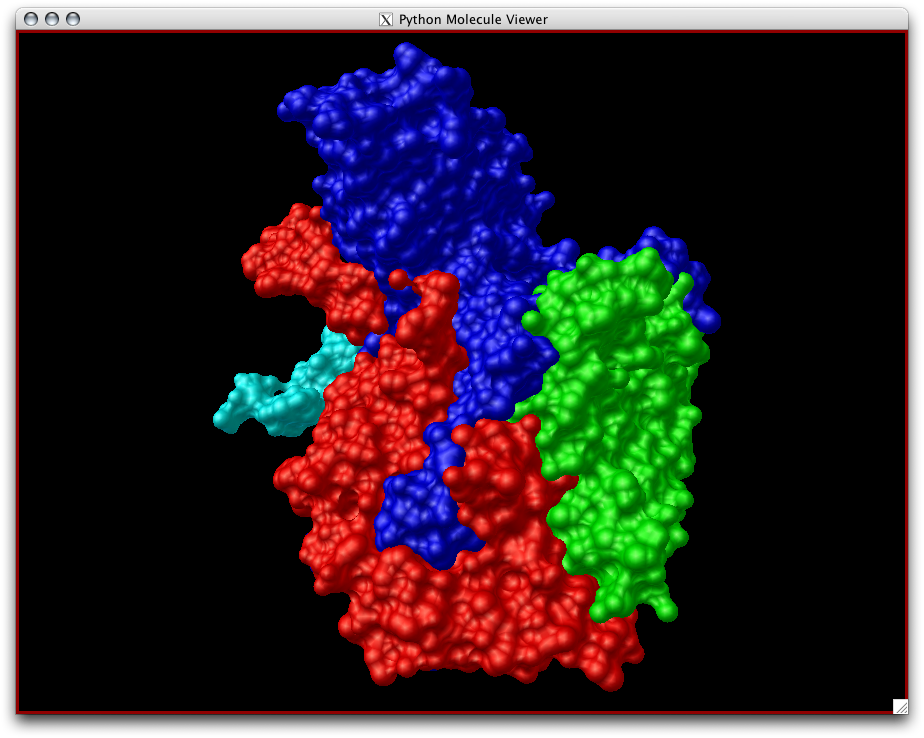 Python Molecular Viewer: Distinct Molecular Surfaces Per Chain