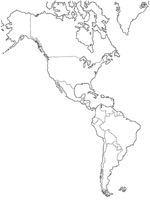 Mapa de america sin nombres - Imagui