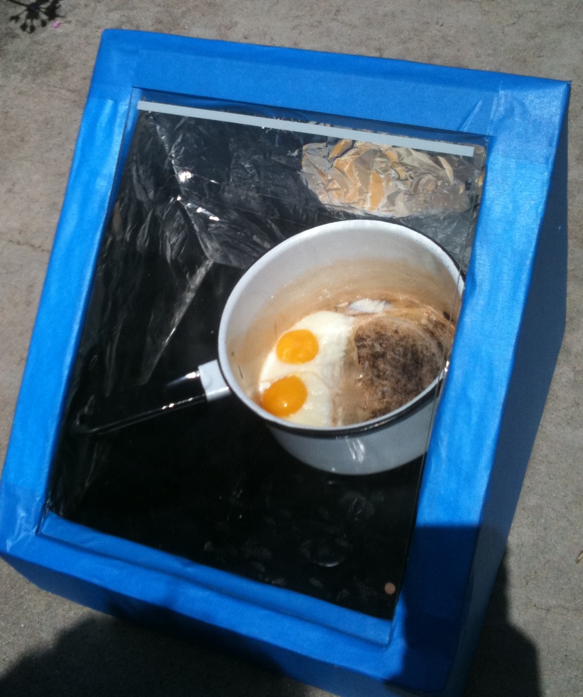 Lunch: Solar Box Cooked Eggs