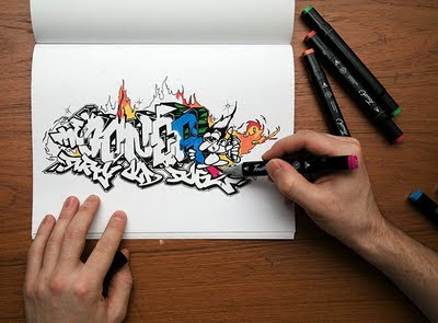 best graffiti inspiration: Creator Writing Graffiti Alphabets on Book