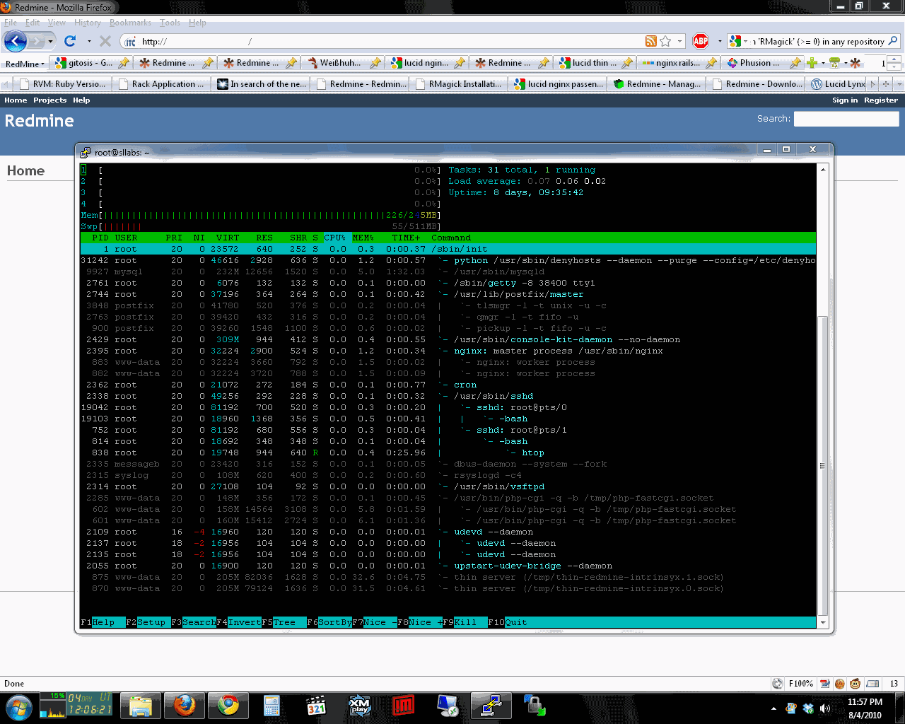 Secret Lair Labs Weaving Redmine Rvm Ruby Rails Rack Thin And Nginx As A Reverse Proxy