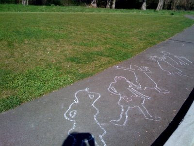 tutus and turtles: Chalk Shadows