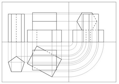 Disegno: Proiezioni di un gruppo di solidi