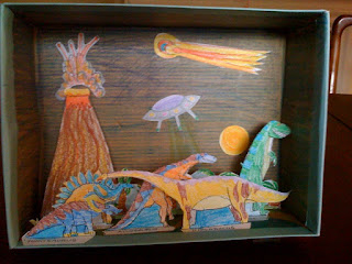 tied to my apron strings: Kindergarten Dinosaur shoebox diorama