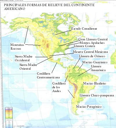Geografía y Economía: Principales formas de relieve de América