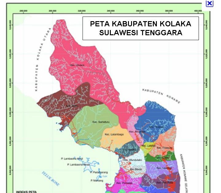 PETA DIGITAL: Peta Kabupaten Kolaka Provinsi Sulawesi Tenggara