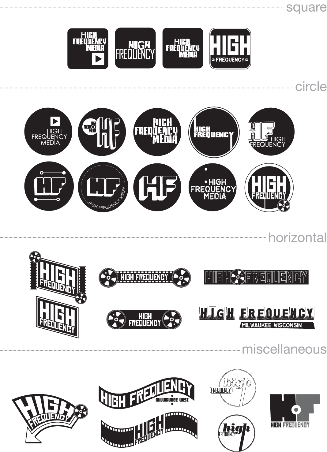 Adam Widener Design Stuff: HIGH FREQUENCY MEDIA LOGO RE-BRANDING