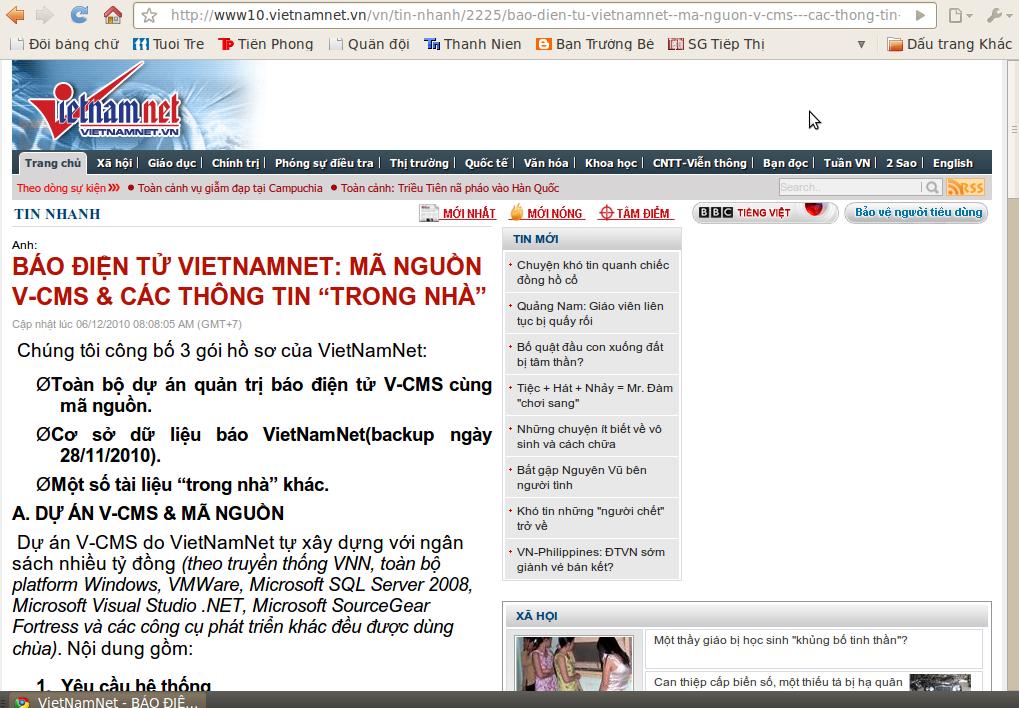 Bạn Trường Trỗi: WikiLeaks VietnamNet