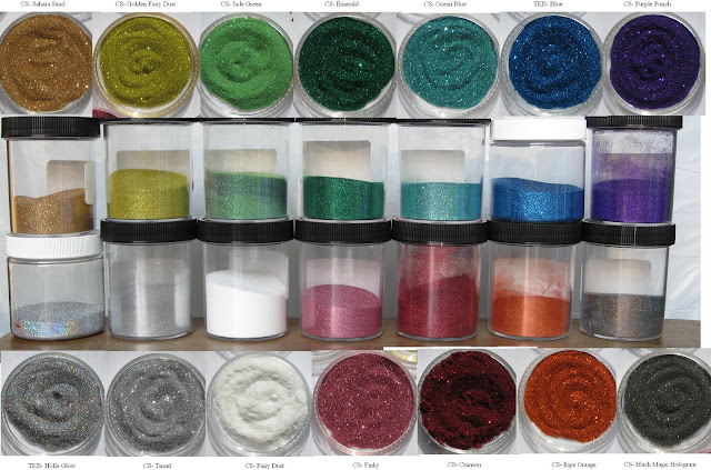 Polish and Pigments: Cosmetic Glitter Pictures (in containers)