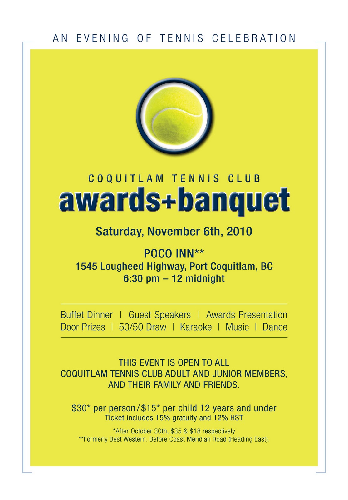 Coquitlam Tennis Club Junior Program 2016: Awards & Banquet Evening