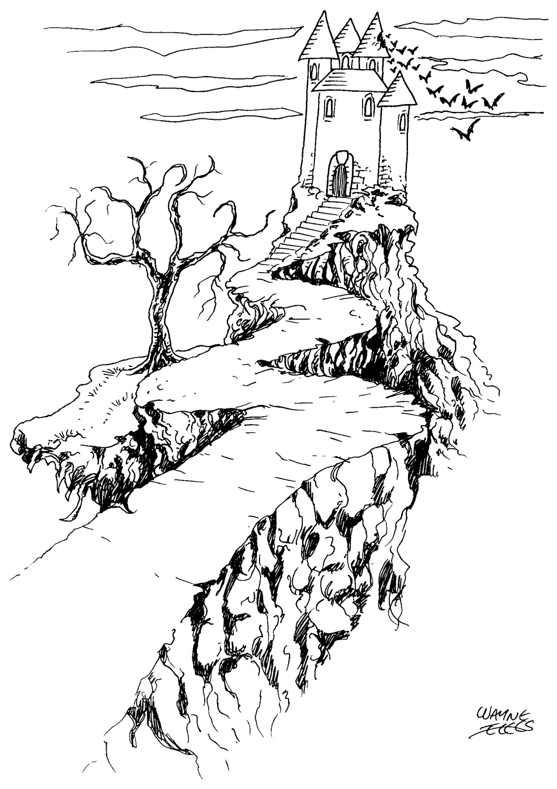 How To Draw Fantasy Castle Drawing Drawings