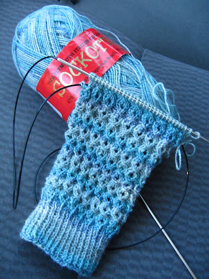 Knitting By The Ocean: Lacy Mock Cable Anklet Socks